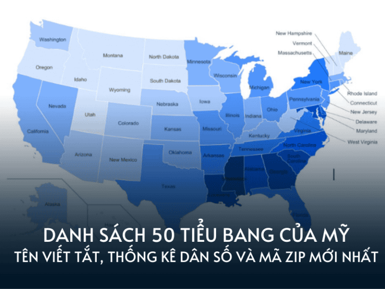 50 Tiểu Bang Mỹ: Tên Viết Tắt, Thống Kê Dân Số Và Mã Zip Mới Nhất