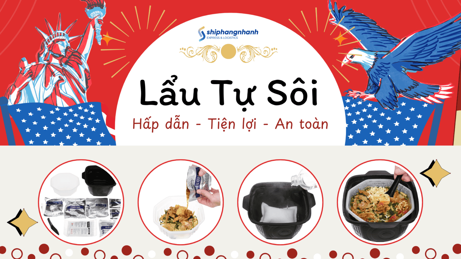 Gửi lẩu tự sôi: bắp bò, riêu cua, vị hải sản chua cay đi Mỹ